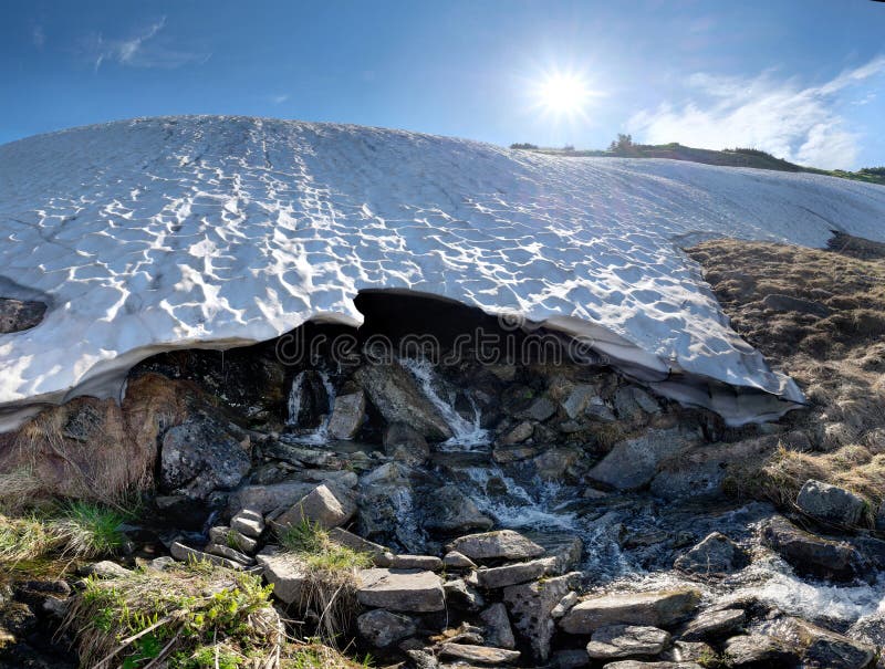 Melting Snow Cap in the Mountain Stock Image - Image of crystal, nature ...