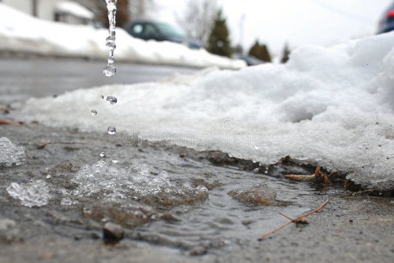 Melting Snow on the Ground with Water Drips Stock Illustration ...