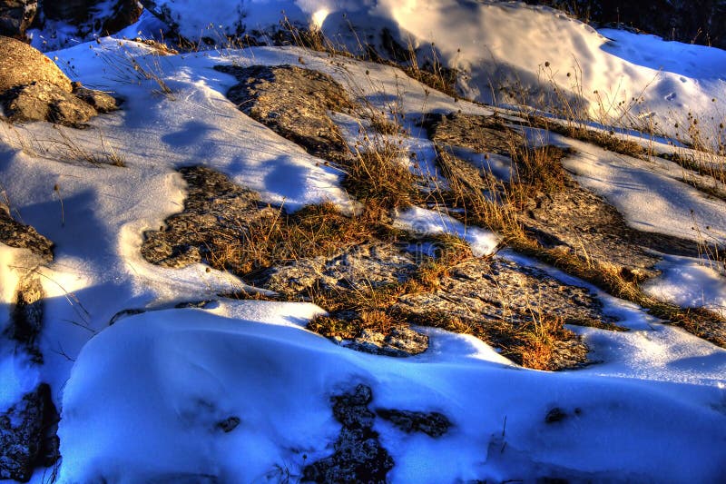 Melting snow on hillside stock photo. Image of scenery - 7684372
