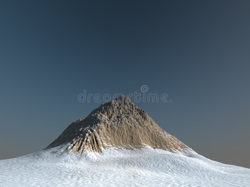 Melting Snow - Mountain Peak Isolated on White Background Stock ...
