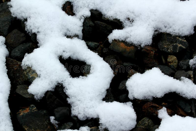 Melting Snow on Rocks stock photo. Image of ground, cold - 64935044