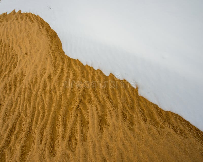 Melting Snow and Sand Dunes Stock Image - Image of abstract, white ...