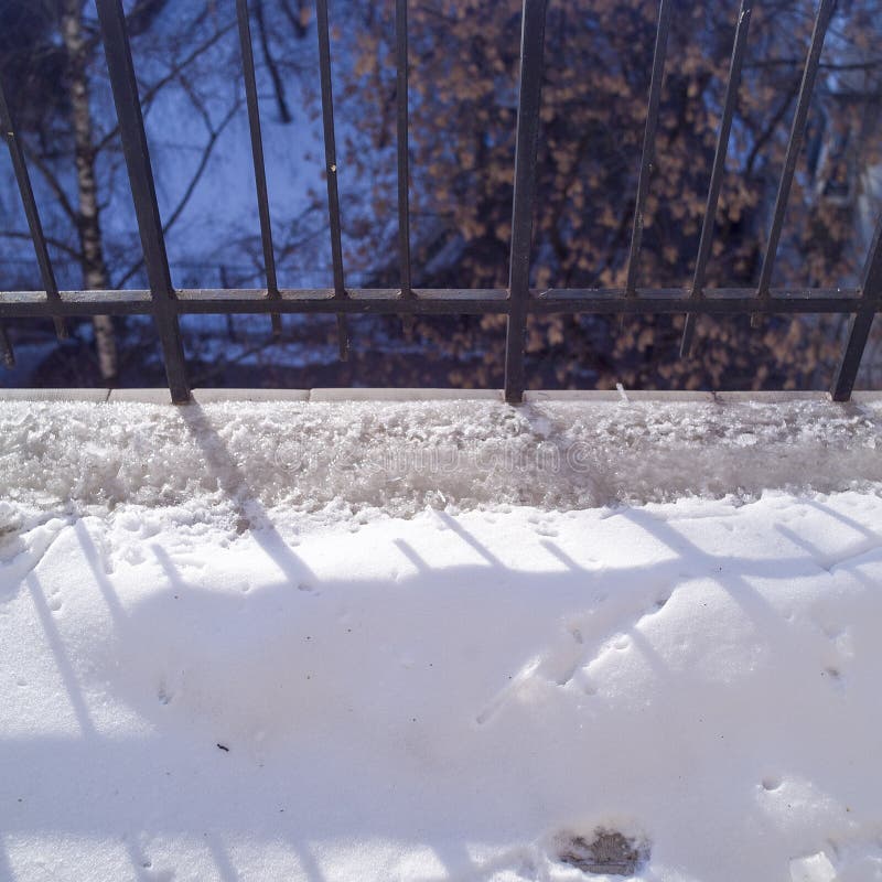 Melting snow and shiny ice stock image. Image of floor - 213051927
