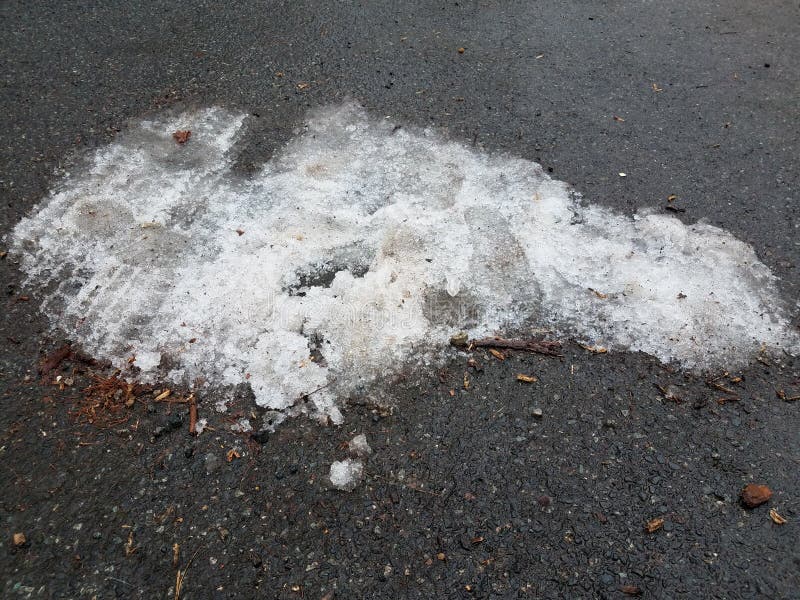 Melting Snow or Slush on Pavement or Road Stock Photo - Image of ...