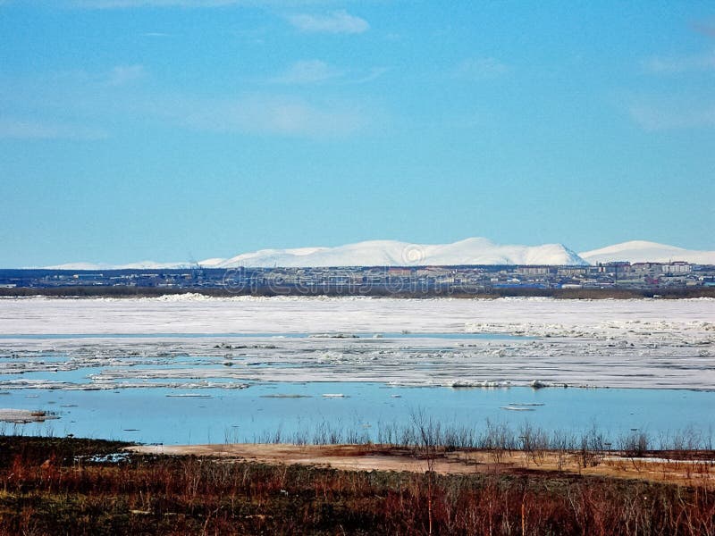 Melting Snow in the Spring. the Spring Heat Will Melt the Snow Stock ...