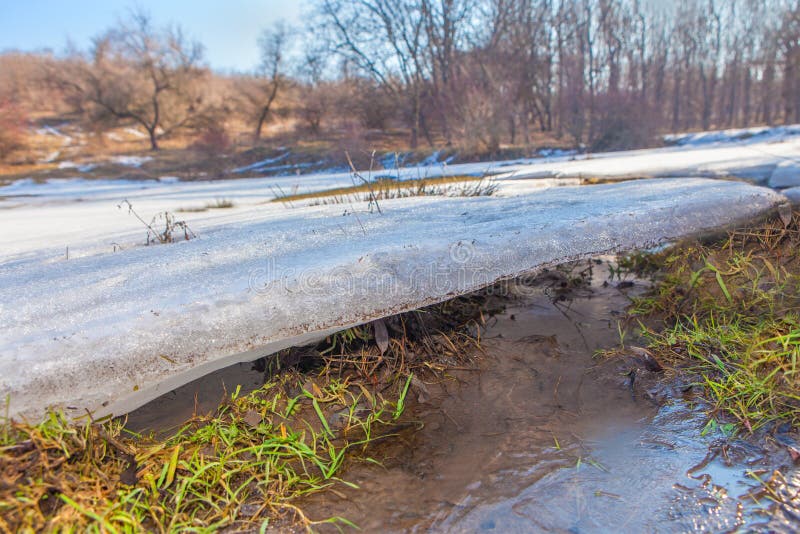 Melting spring ice stock image. Image of flowing, life - 66329787