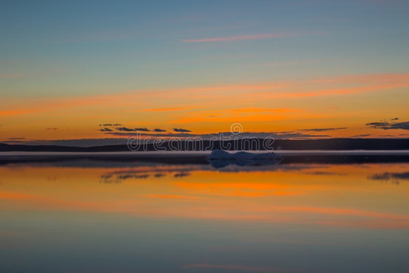 Melting Spring Mountain Lake in the Setting Sun. Stock Photo - Image of ...