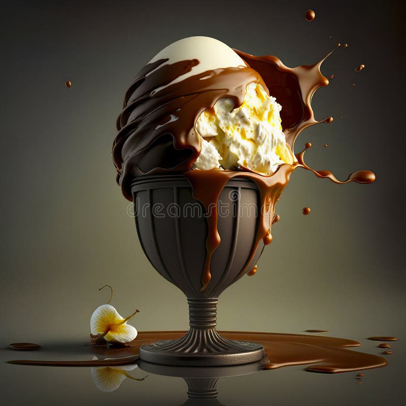 Ice Cream Sundae Melting Stock Illustrations – 835 Ice Cream Sundae ...