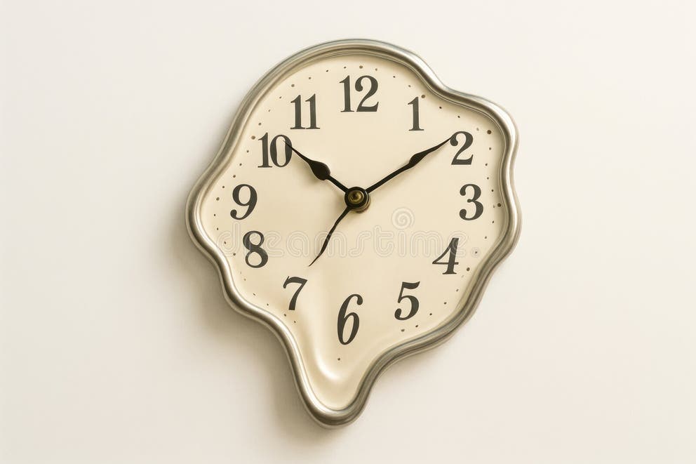 Melting Time on a Distorted Wall Clock. Stock Photo - Image of warped ...