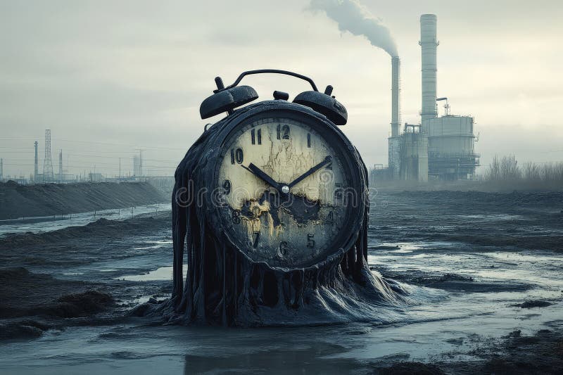 Melting Time in a Polluted World Stock Illustration - Illustration of ...