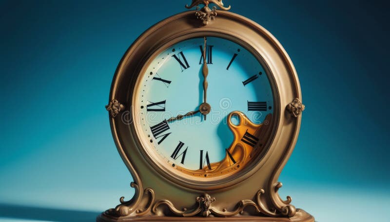 Melting Time Surreal Clock stock photo. Image of vintage - 313935978