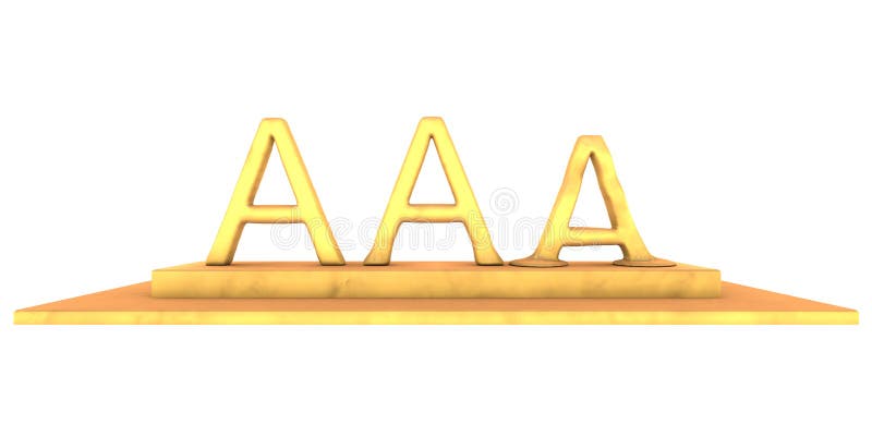 Melting Triple a Bond Rating Stock Illustration - Illustration of gold ...
