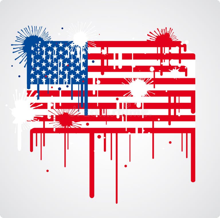 Melting USA flag stock vector. Illustration of brushed - 6008398