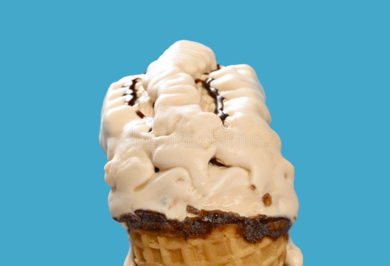 A Melting Vanilla and Chocolate Flavor Ice Cream Cone Stock Image ... A Melting Vanilla and Chocolate Flavor Ice Cream Cone Stock Image ...