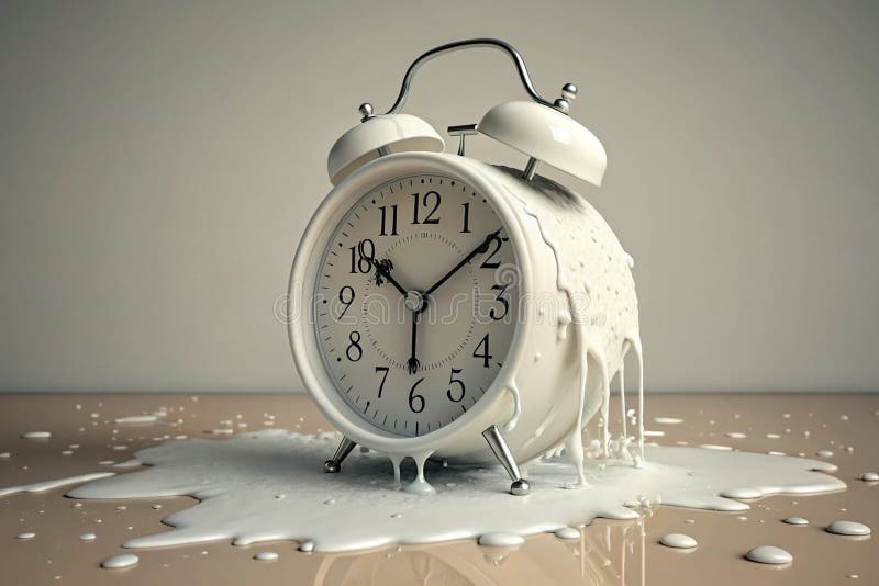 Melting White Alarm Clock 3D Render - Generated by Ai Stock ...
