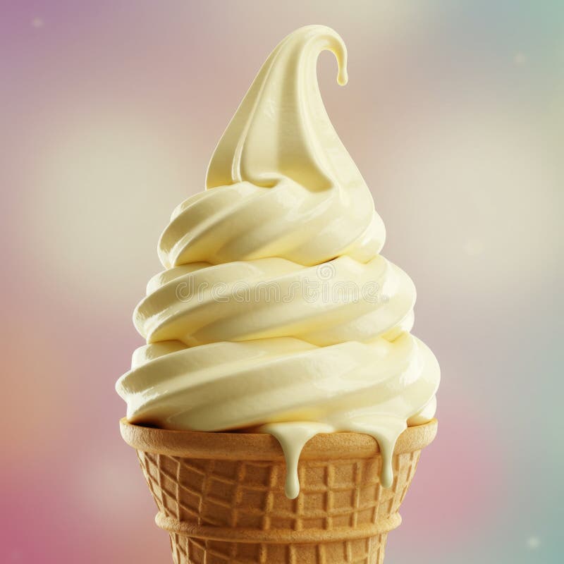 Melting Yellow Soft Serve Ice Cream Cone Stock Illustrations – 104 Melting Yellow Soft Serve Ice ...