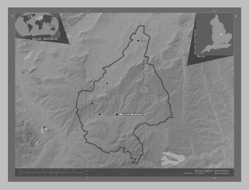 Melton, England - Great Britain. Grayscale. Labelled Points of C Stock ...