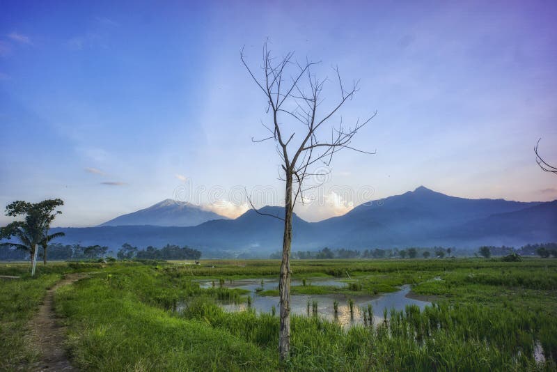 Sunrise Bluesky Green Mount Editorial Photography - Image of melukis ...