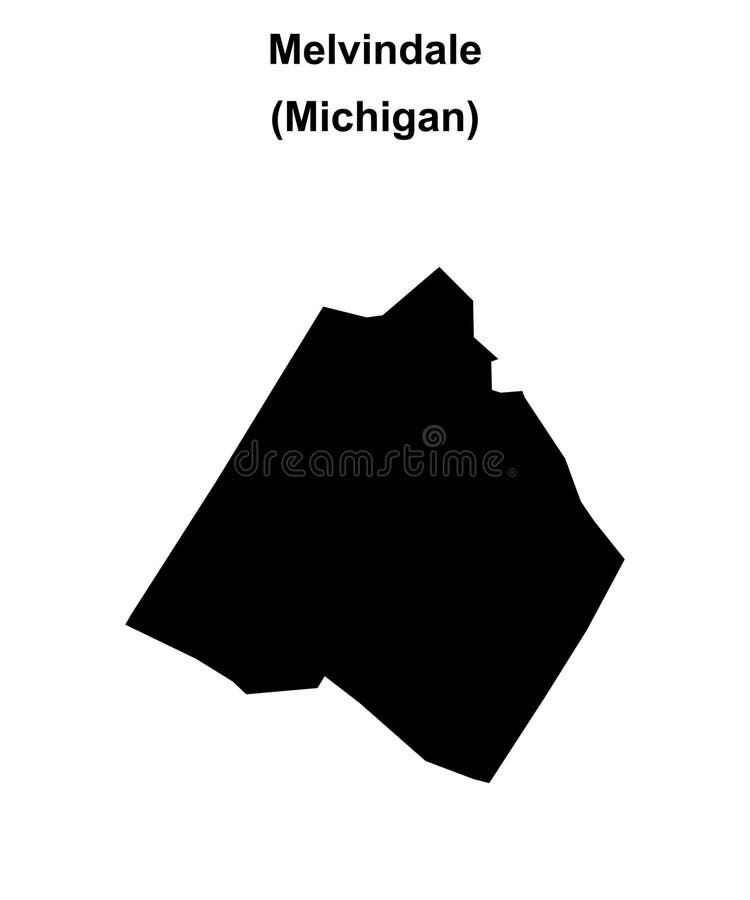 Melvindale outline map stock vector. Illustration of boundary - 357339821