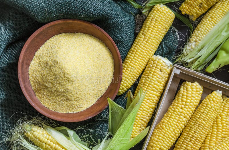 Melyes corn grits stock image. Image of heap, organic - 183459243
