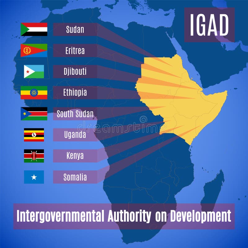 Member Countries of the Intergovernmental Authority on Development. Map ...