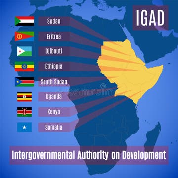 Member Countries of the Intergovernmental Authority on Development. Map ...