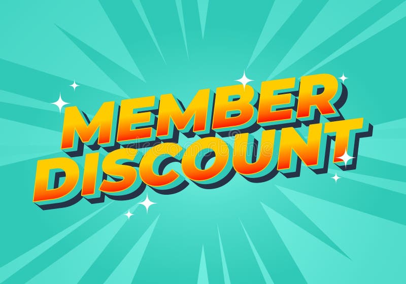 Member Discount. Bold Text Effect for Promotion Design Stock Vector ...