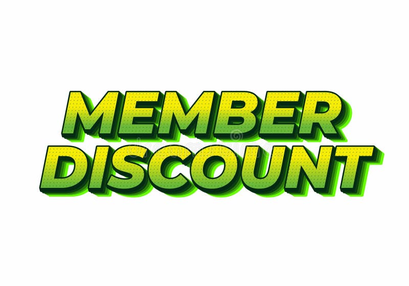 Member Discount. Bold Text Effect for Promotion Design Stock Vector ...