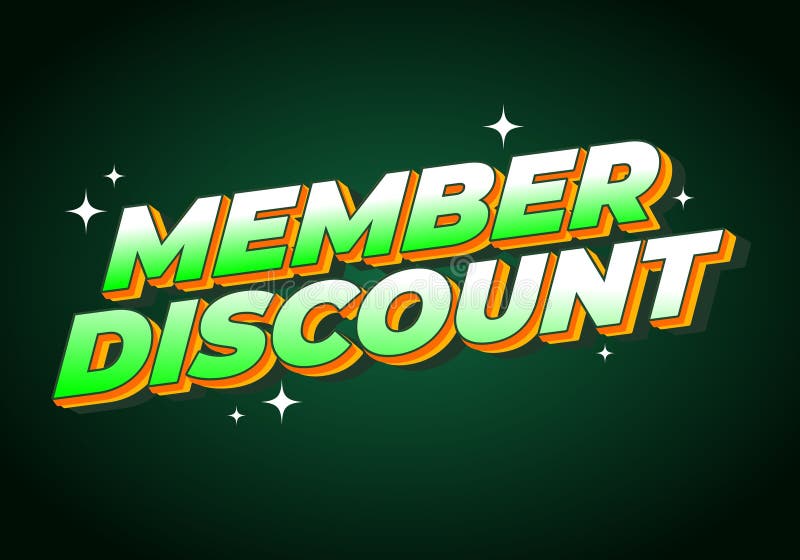 Member Discount. Bold Text Effect for Promotion Design Stock Vector ...