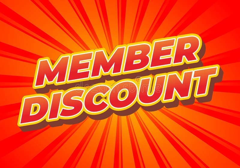 Member Discount. Bold Text Effect for Promotion Design Stock Vector ...