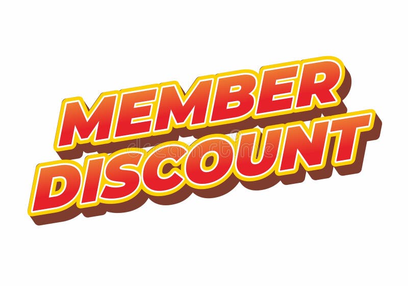 Member Discount. Bold Text Effect for Promotion Design Stock Vector ...