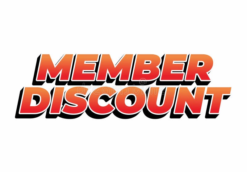 Member Discount. Bold Text Effect for Promotion Design Stock Vector ...
