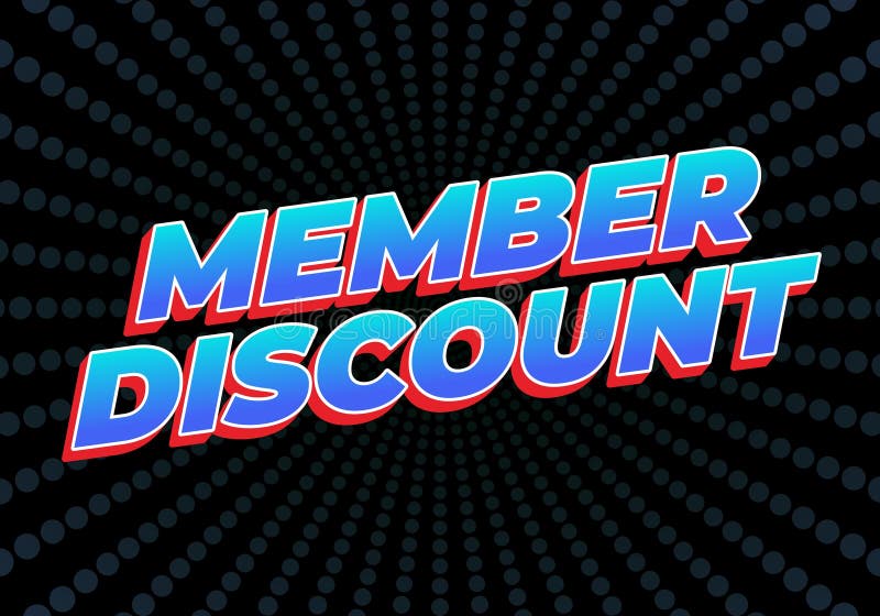 Member Discount. Bold Text Effect for Promotion Design Stock Vector ...