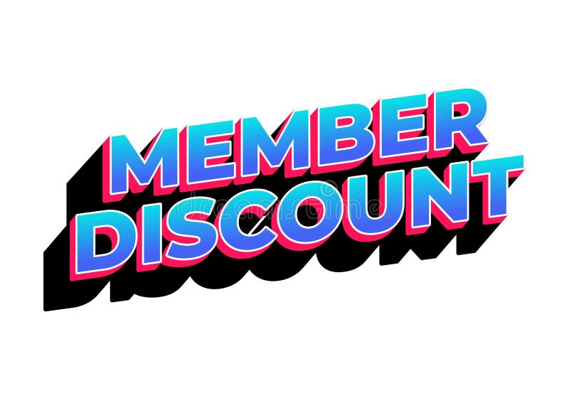 Member Discount. Bold Text Effect for Promotion Design Stock Vector ...