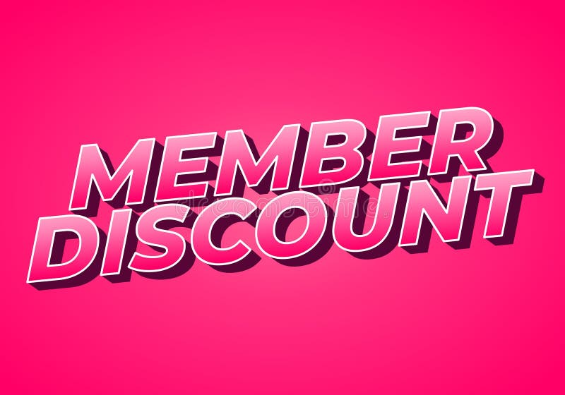 Member Discount. Bold Text Effect for Promotion Design Stock Vector ...