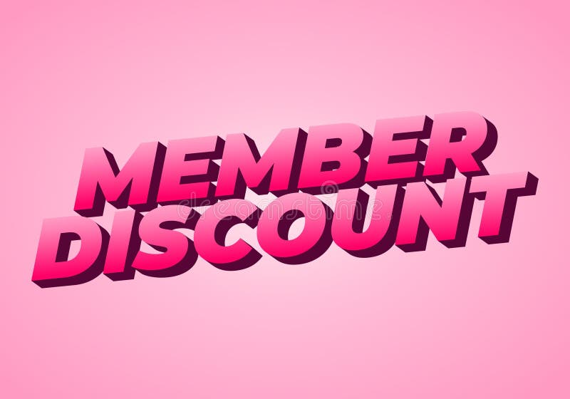 Member Discount. Bold Text Effect for Promotion Design Stock Vector ...