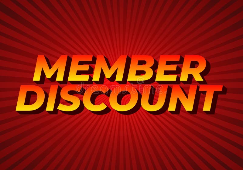 Member Discount. Bold Text Effect for Promotion Design Stock ...