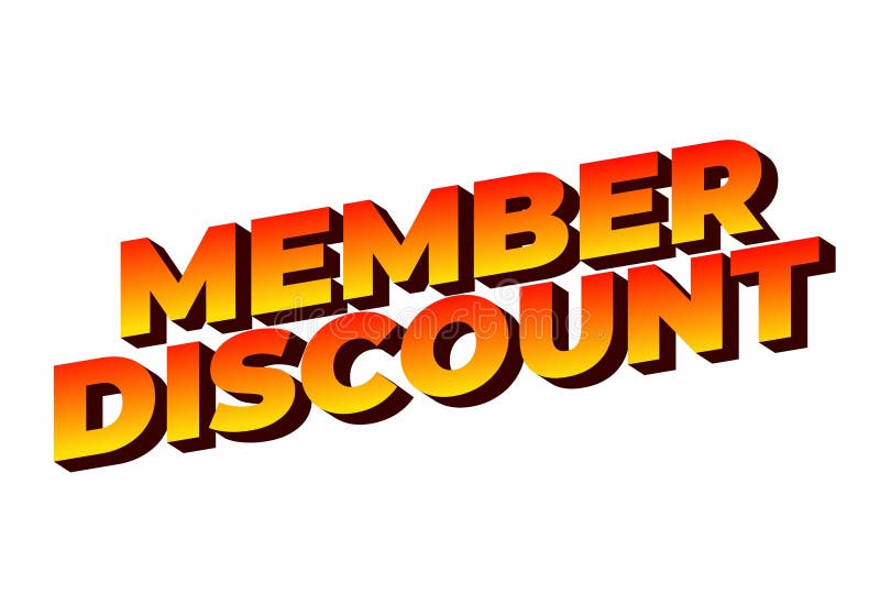 Member Discount. Bold Text Effect for Promotion Design Stock Vector ...