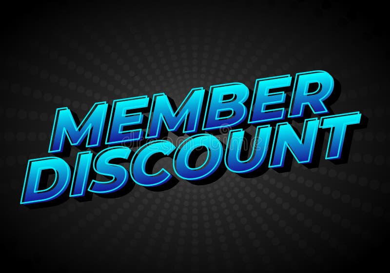 Member Discount. Bold Text Effect for Promotion Design Stock Vector ...