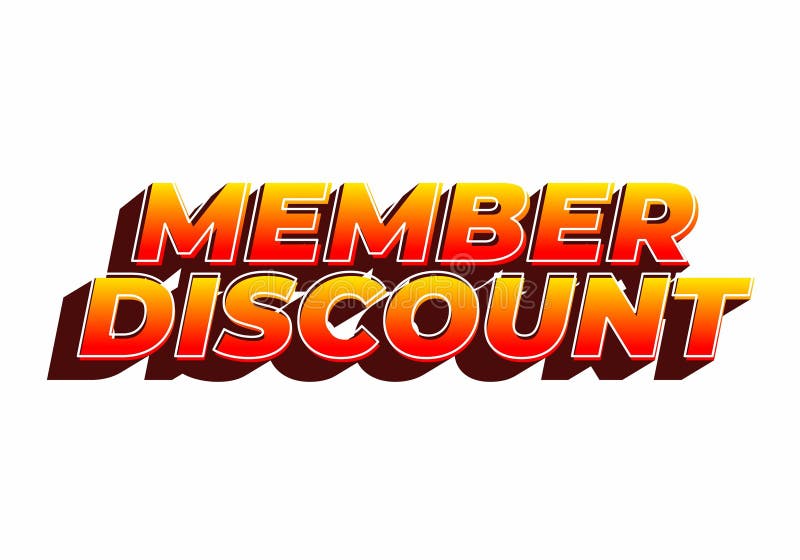 Member Discount. Bold Text Effect for Promotion Design Stock Vector ...