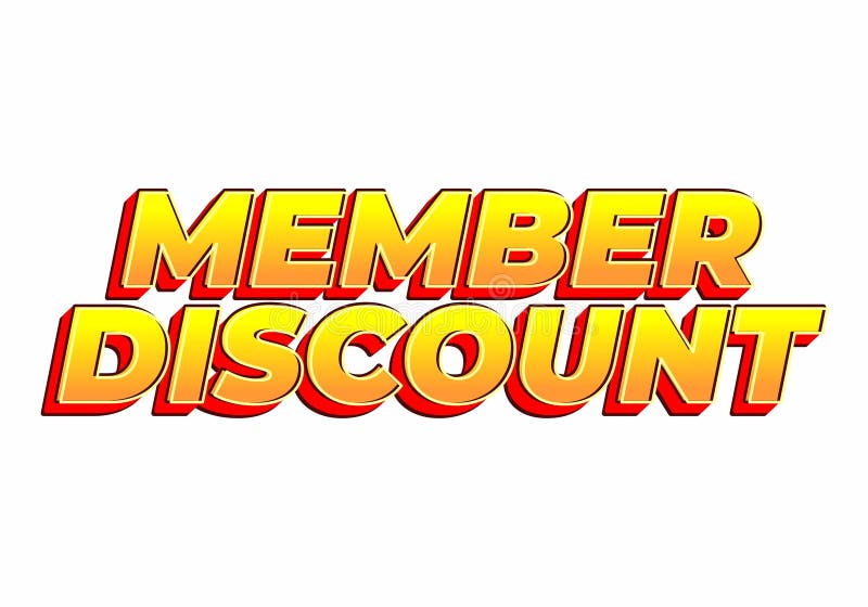 Member Discount. Bold Text Effect for Promotion Design Stock Vector ...