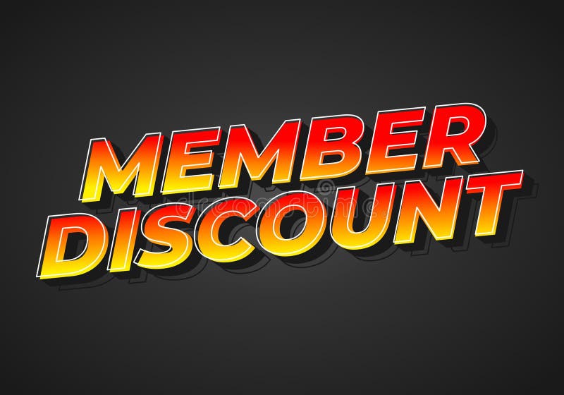 Member Discount. Bold Text Effect for Promotion Design Stock ...