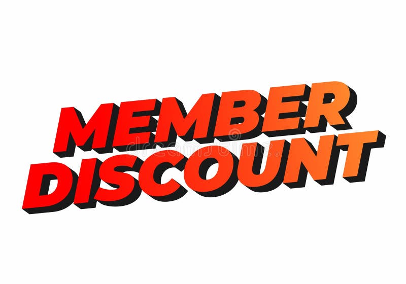 Member Discount. Bold Text Effect for Promotion Design Stock ...
