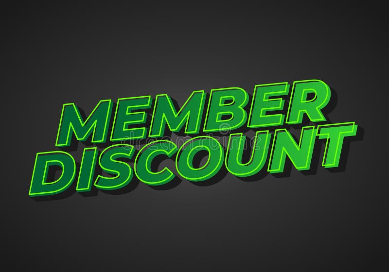 Member Discount. Bold Text Effect for Promotion Design Stock Vector ...