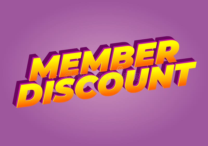 Member Discount. Bold Text Effect for Promotion Design Stock ...