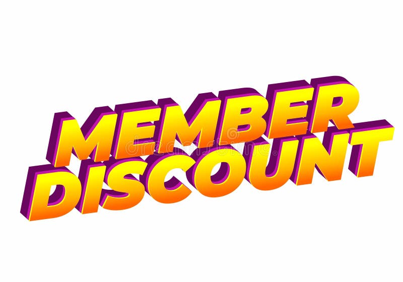 Member Discount. Bold Text Effect for Promotion Design Stock Vector ...