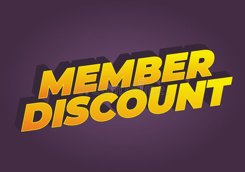 Member Discount. Bold Text Effect for Promotion Design Stock Vector ...