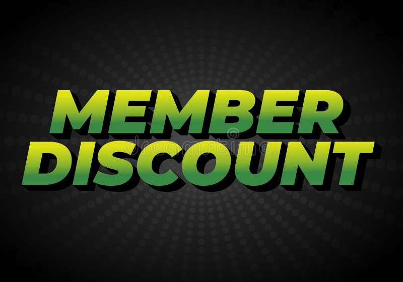 Member Discount. Bold Text Effect for Promotion Design Stock Vector ...