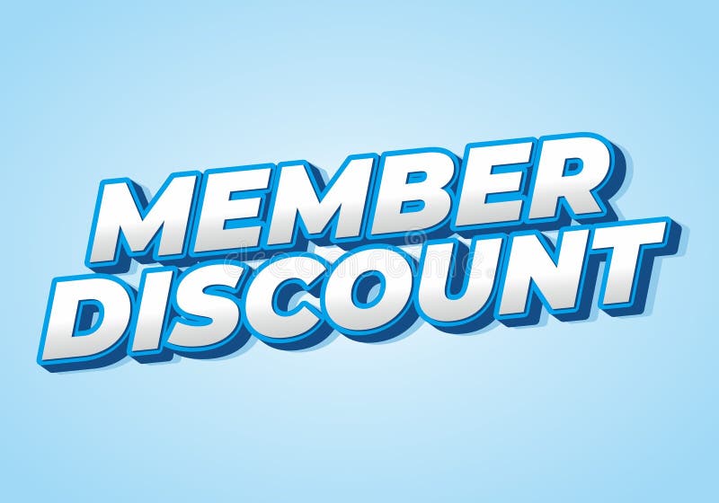 Member Discount. Bold Text Effect for Promotion Design Stock Vector ...