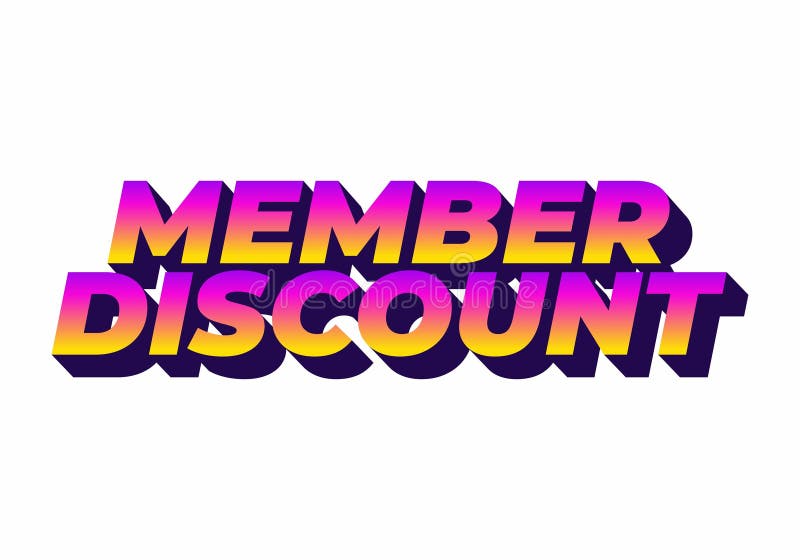 Member Discount. Bold Text Effect for Promotion Design Stock Vector ...